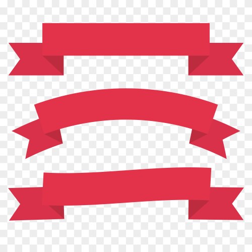 Empty red ribbon isolated Royalty Free Vector Image