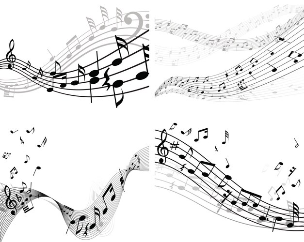 Music notes background Royalty Free Vector Image