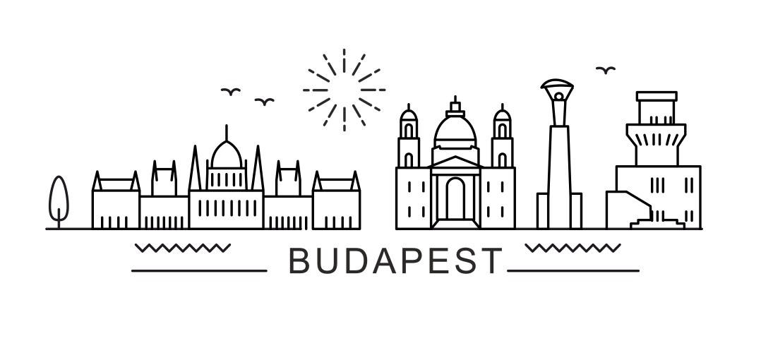 Budapest Vector Lineart Illustration Landmarks Package Important ...