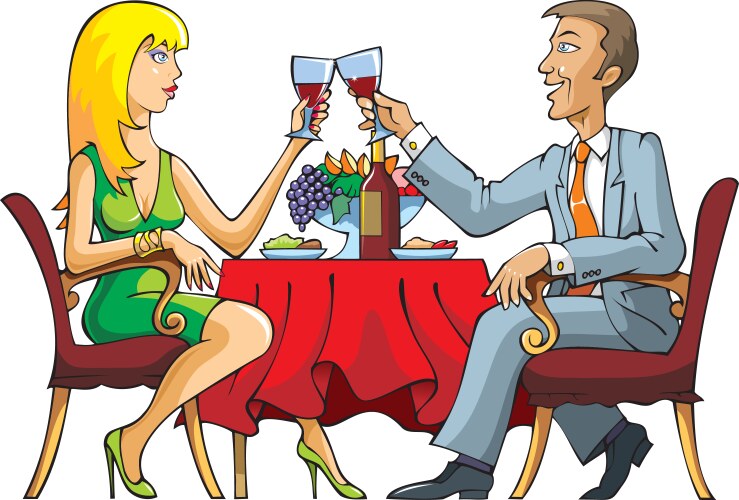 Cute couple dating Royalty Free Vector Image - VectorStock