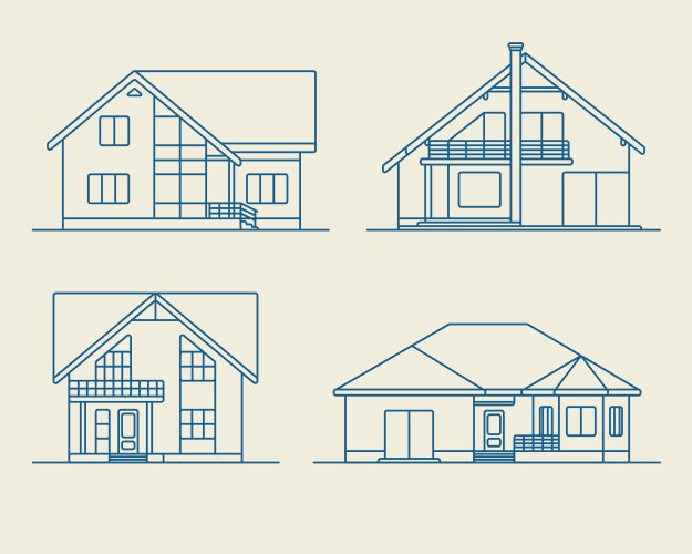 Cute houses seamless pattern with color home Vector Image