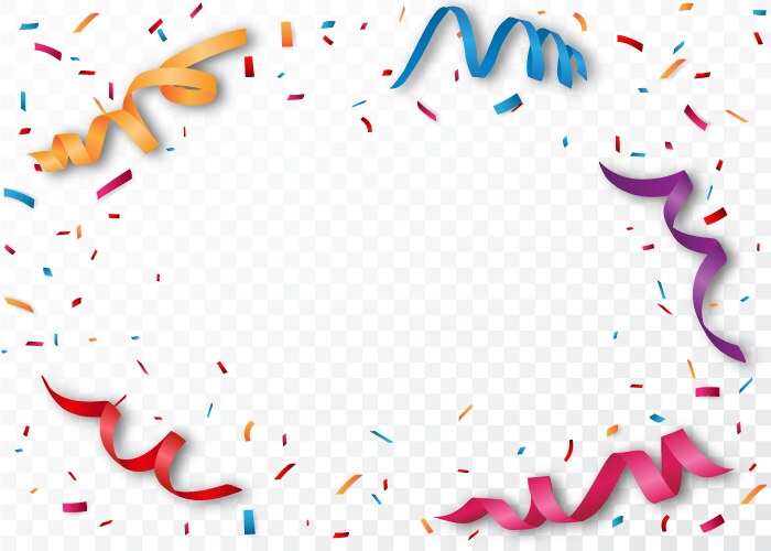 Holiday celebration with confetti and party icons Vector Image