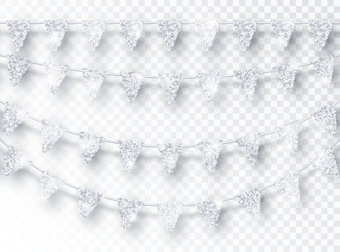 Falling in lines silver glitter confetti Vector Image