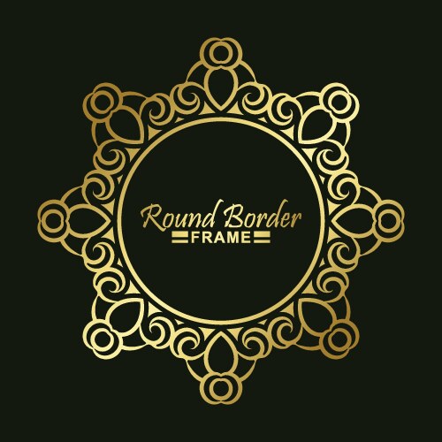 Luxury gold round floral frame design Royalty Free Vector