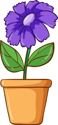 Sunflowers in clay pot Royalty Free Vector Image