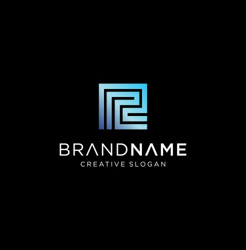 Simple letter r roll paper logo design line art Vector Image