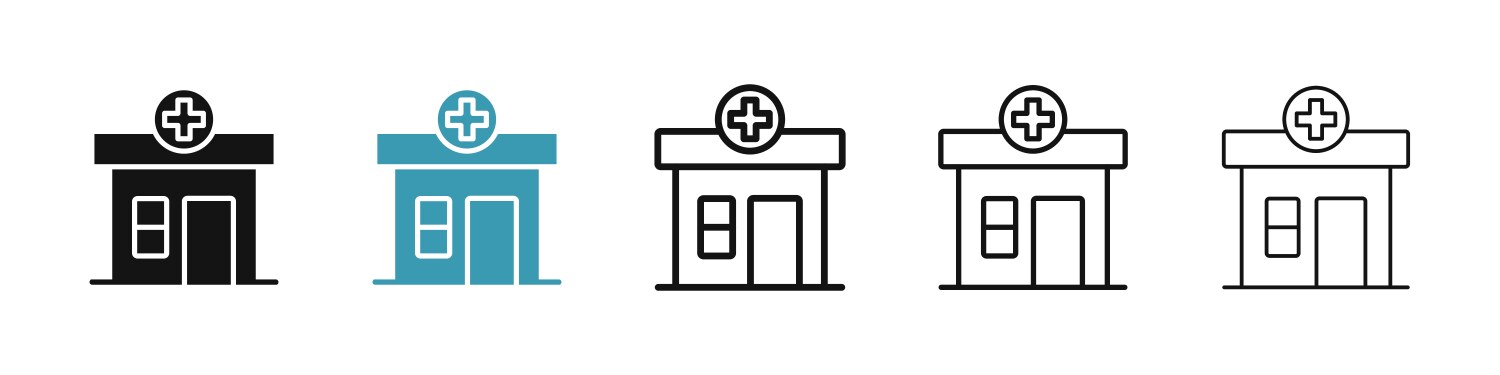 Pharmacy icon set drugstore symbol shop Royalty Free Vector