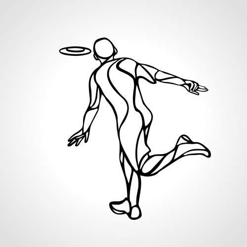 Sportsman throwing flying disc ultimate frisbee Vector Image