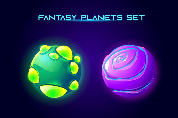 Fantasy space planets and earth for ui galaxy game