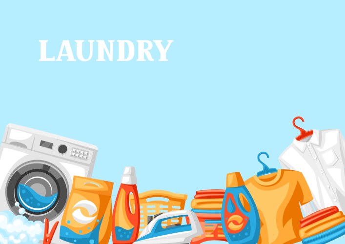 Laundry service set professional items Royalty Free Vector