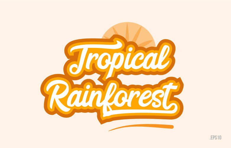 Tropical orange color word text logo icon Vector Image