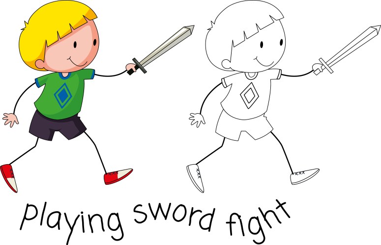 Sword fight Royalty Free Vector Image - VectorStock