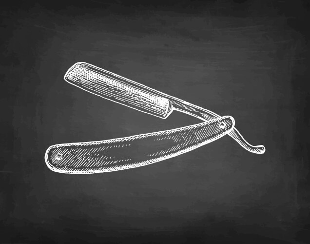 Folding straight razor ink sketch Royalty Free Vector Image