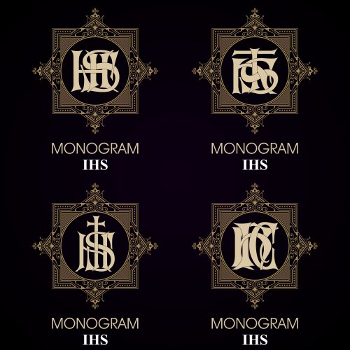 Vintage monograms - 4 sets series Royalty Free Vector Image