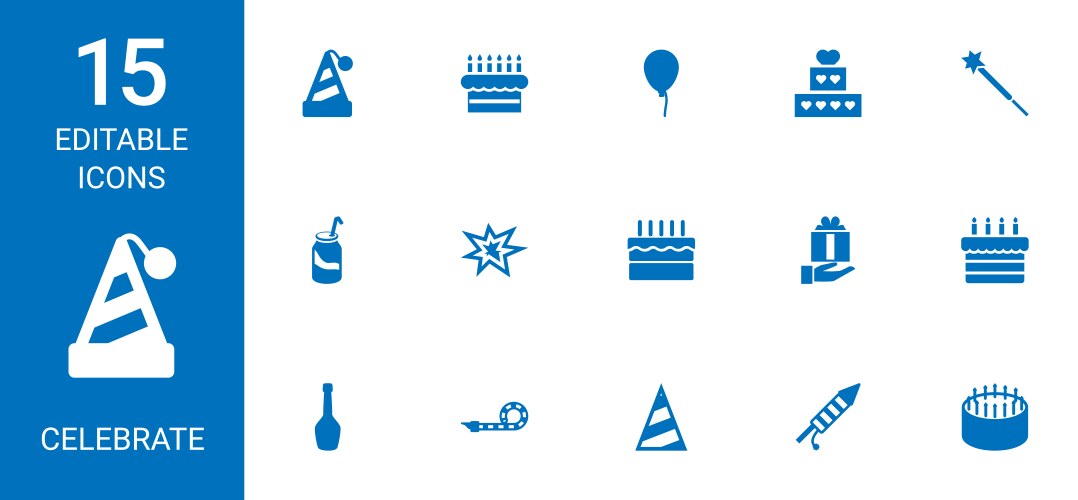 15 celebrate icons Royalty Free Vector Image - VectorStock