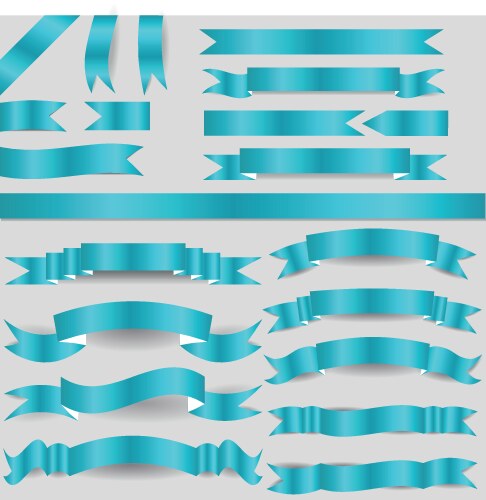 Blue Ribbon Banner Set Royalty Free Vector Image