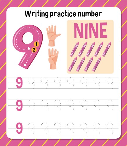 Math counting number worksheet Royalty Free Vector Image