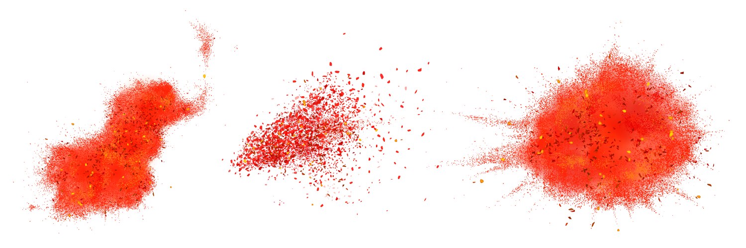 Realistic set of red dust clouds on transparent Vector Image