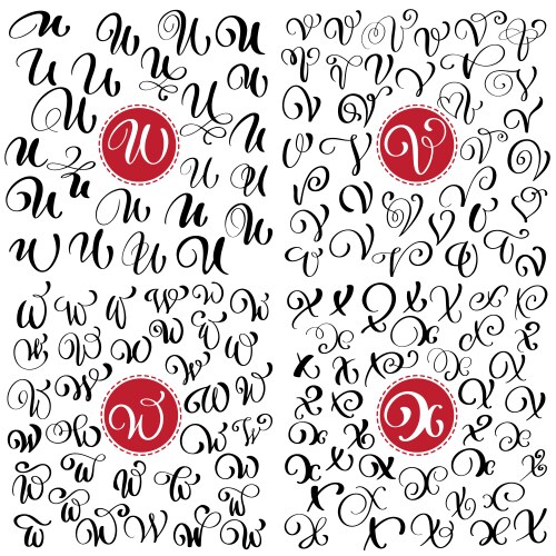 Set of hand drawn calligraphy letter y Royalty Free Vector