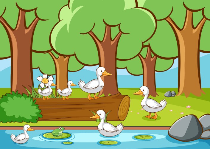 Forest cartoon animals with names Royalty Free Vector Image