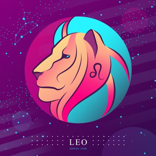 Magic witchcraft card with leo zodiac sign Vector Image