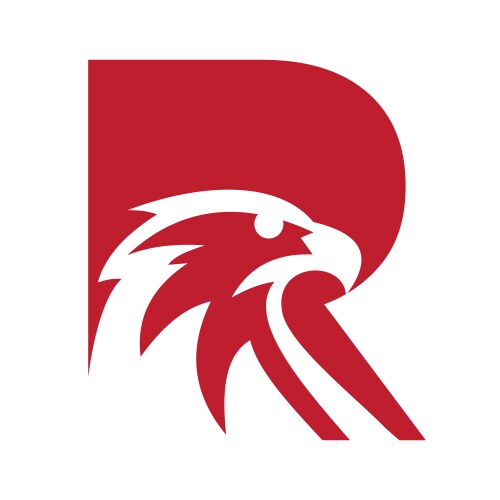 Initial letter r eagle logo eagle head logo Vector Image