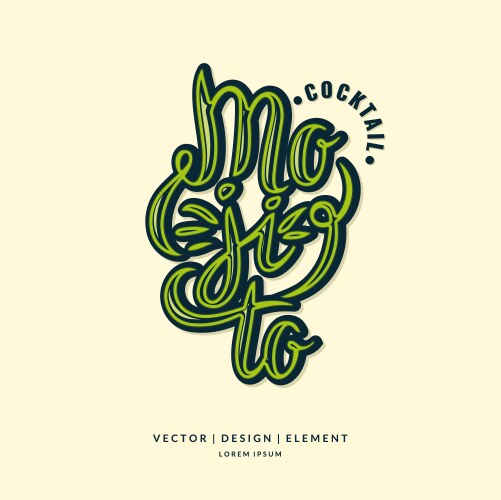 Modern hand drawn lettering label for alcohol Vector Image