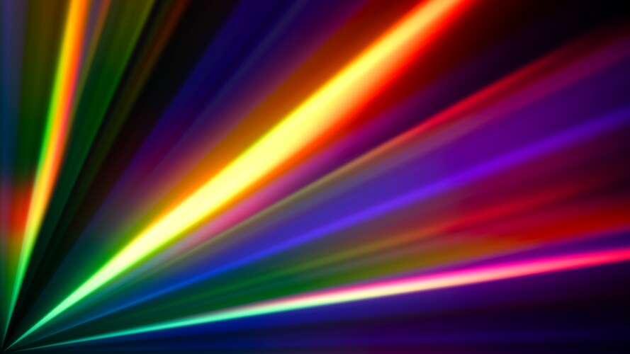 Rainbow gradient dispersion glowing rays and flare
