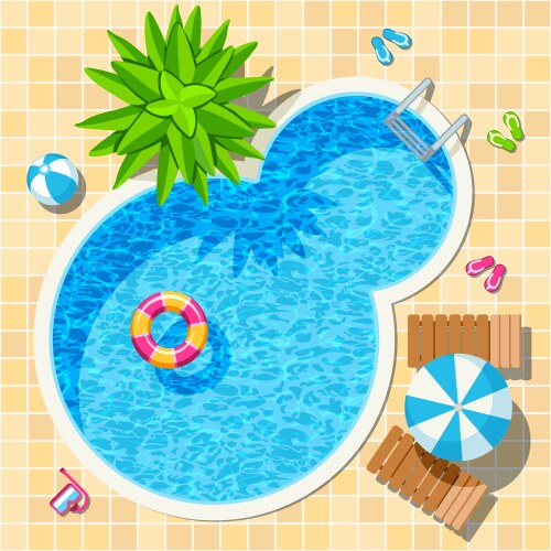 Swimming pool top view for relax background Vector Image