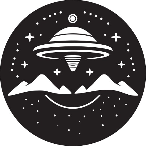 Ufo - black and white isolated icon Royalty Free Vector