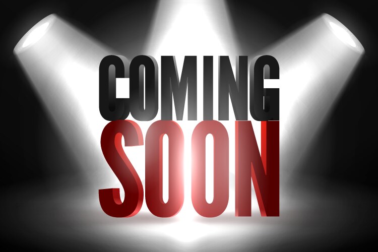 Coming soon concept with makeup mirror Royalty Free Vector