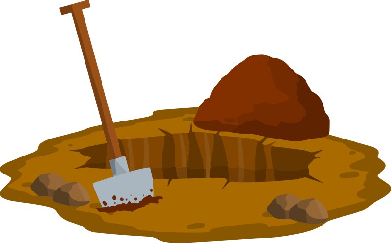 Pit Hole Clipart Earthen Pit Side View Deep Hole Stock Vector (Royalty