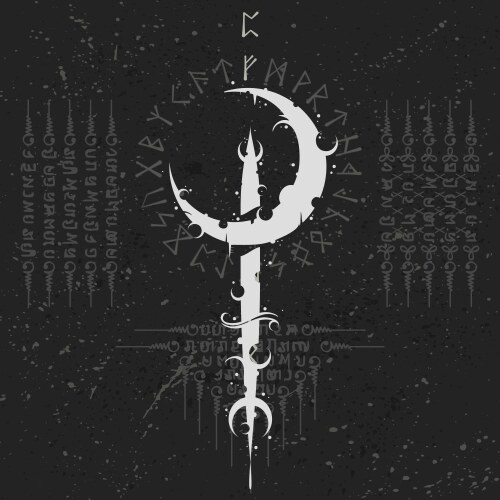 Dark runic symbols dreamer set Royalty Free Vector Image