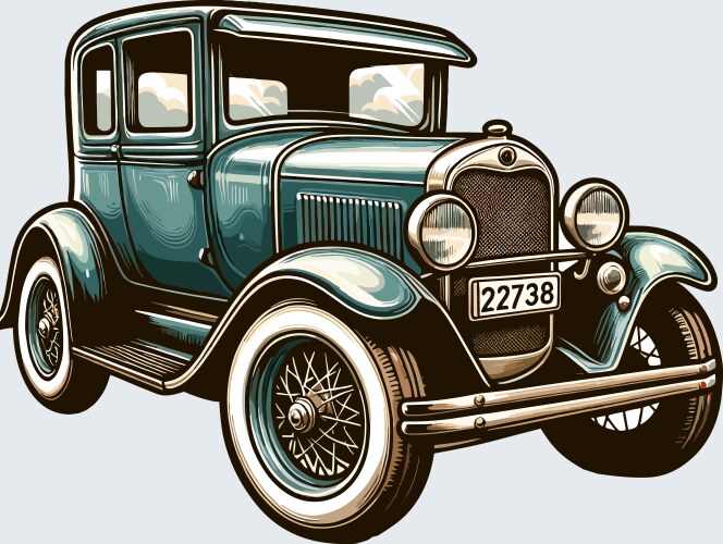Classic vintage car art design best Royalty Free Vector