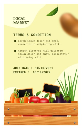 Realistic local market letterhead template Vector Image