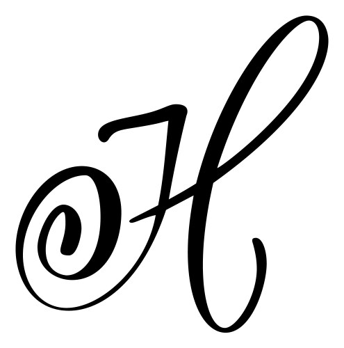 Calligraphy hand drawn letter h script Royalty Free Vector