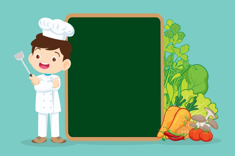 Kids chefs frame children cooks little chef Vector Image