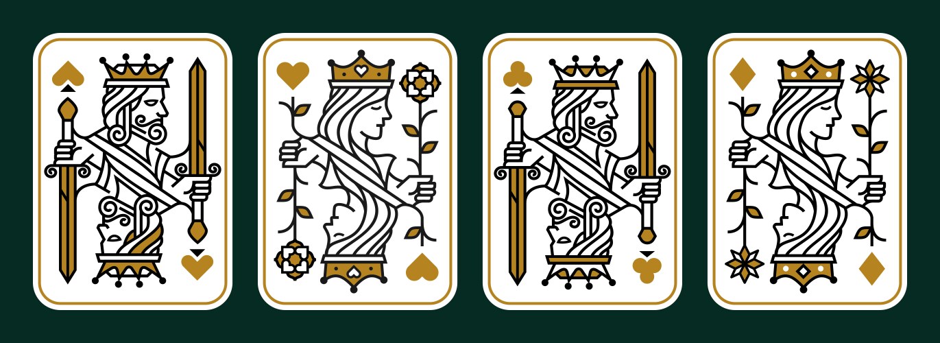 King and queen playing card Royalty Free Vector Image
