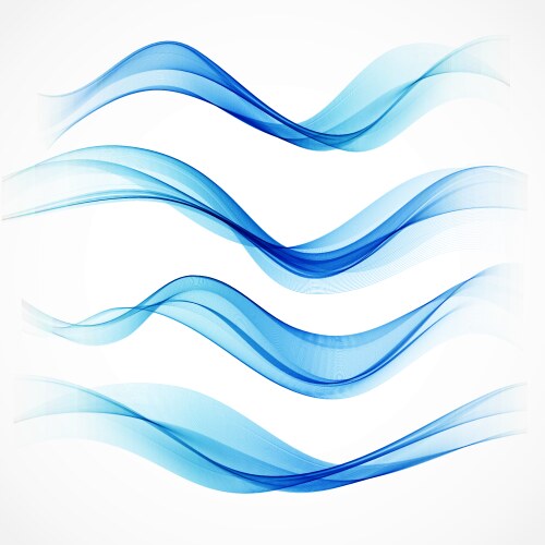 Set of color wave Royalty Free Vector Image - VectorStock