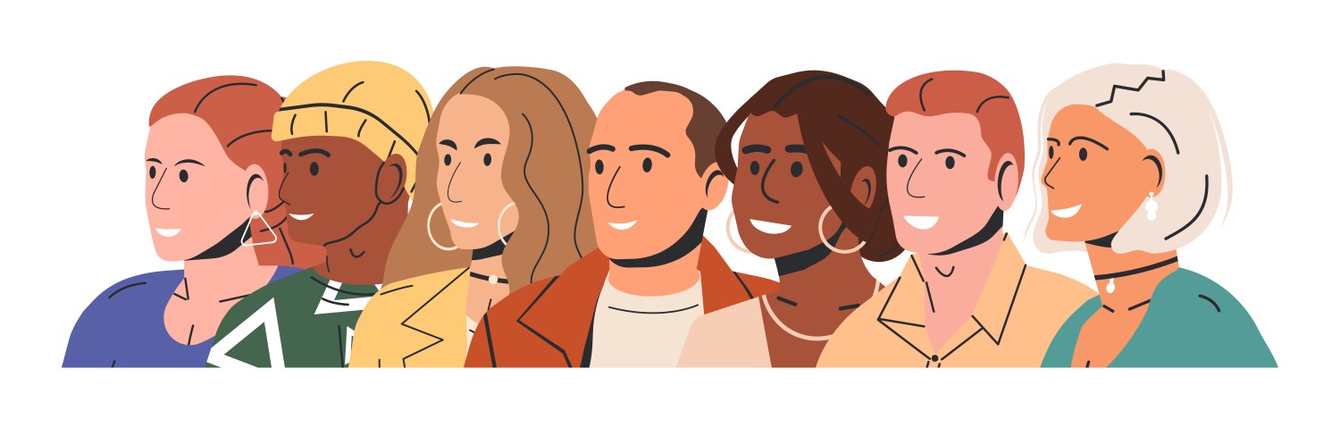 Diverse multicultural and multiracial people group