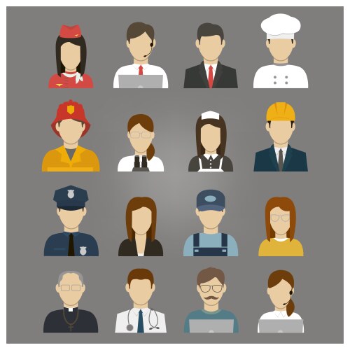 Occupation icon set people of different Royalty Free Vector