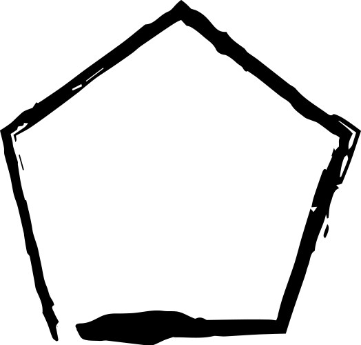 Pentagon grunge texture element frame border Vector Image