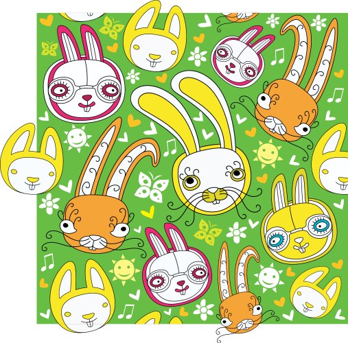 Seamless easter rabbit pattern Royalty Free Vector Image