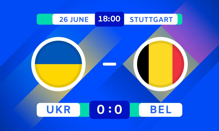 Ukraine vs belgium match design element flag Vector Image