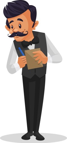 Cartoon Waiter Notepad Vector Images (21)