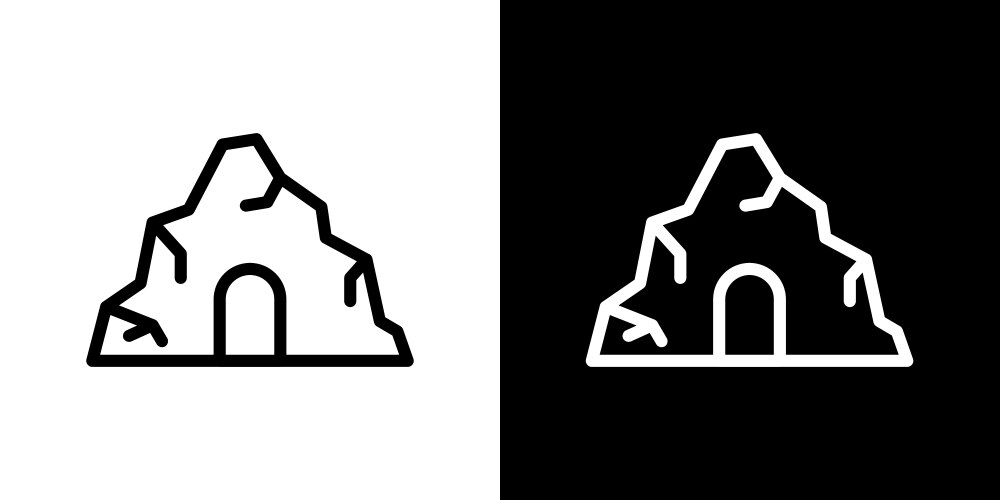 Cave icon set on white background Royalty Free Vector Image