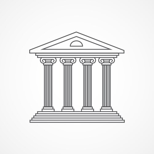 Courthouse front or facade central court building Vector Image