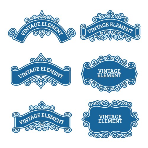 Vintage ribbon frames collection Royalty Free Vector Image