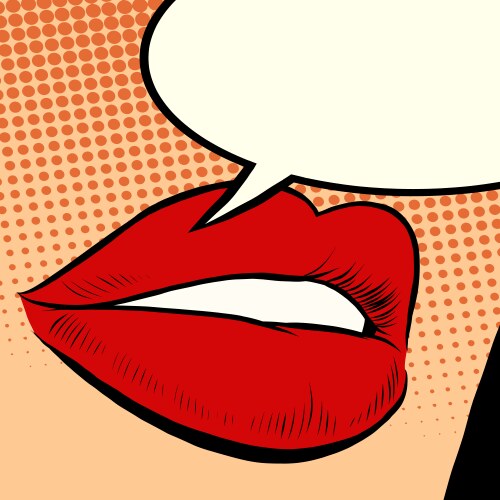 Woman lips with hand whispering in mans ear Vector Image