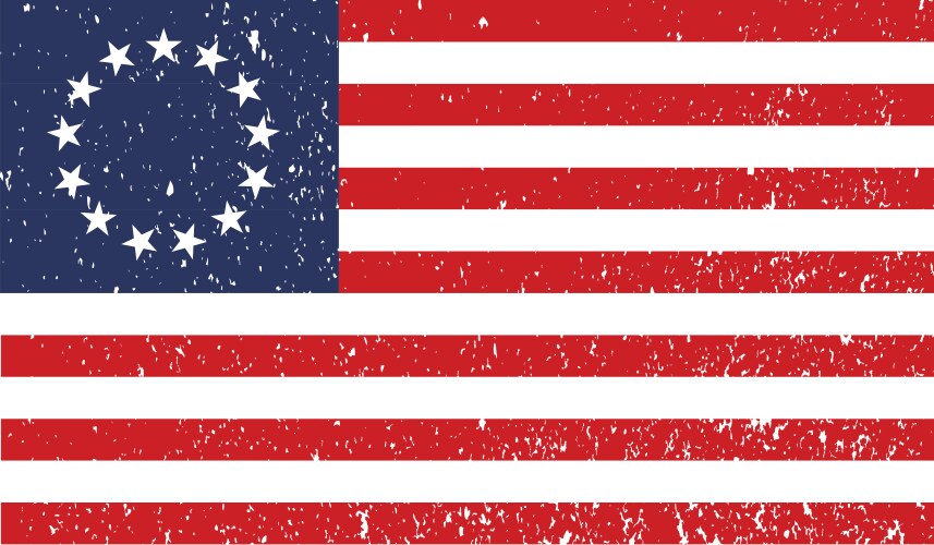 Betsy ross 1776 13 stars distressed us flag Vector Image